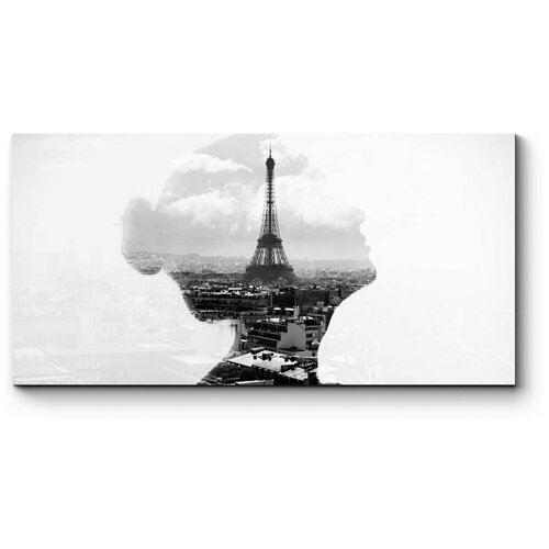 Модульная картина Очарование Парижем 90x45
