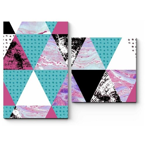 Модульная картина Текстурные треугольники 100x75