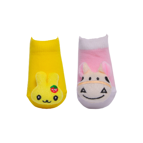 Носки Lansa 2 пары, размер 16-18, розовый, желтый