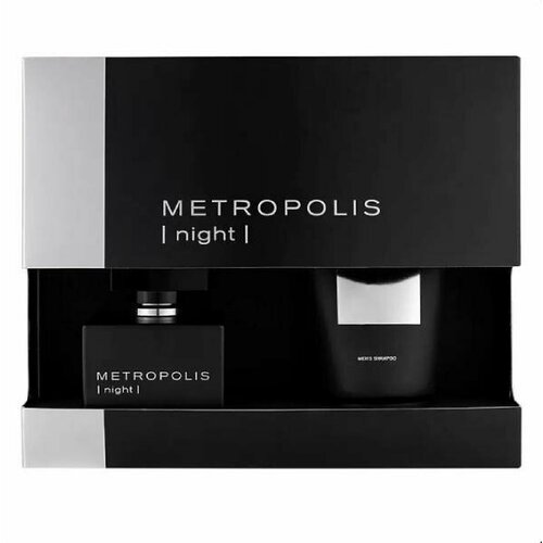 Parfums Genty Мужской Metropolis Night Набор: парфюмированная вода (edp) 100мл, шампунь 140 мл