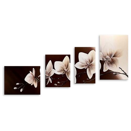 Модульная картина на холсте "Белая орхидея" 170x91 см