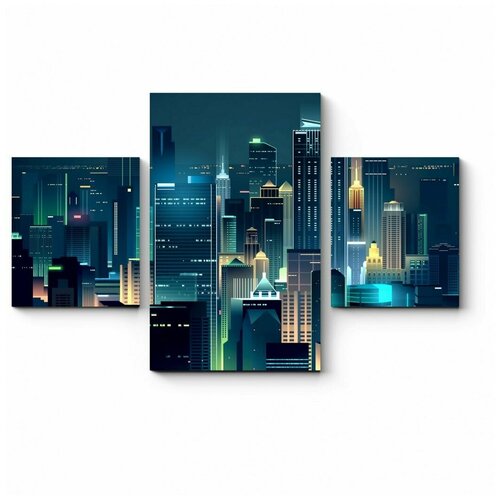 Модульная картина Ночной город80x52