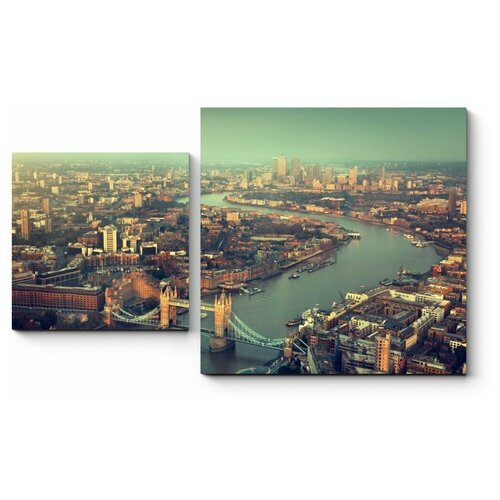Модульная картина Величественная Темза с высоты птичьего полета, Лондон 50x30