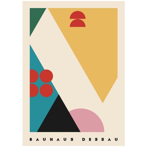 Постер / Плакат / Картина Баухаус - Треугольники и круги 50х70 см в подарочном тубусе