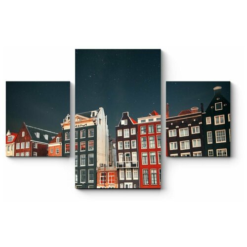 Модульная картина Амстердам в свете звезд 120x78