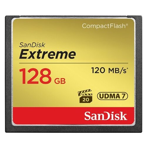 Карта памяти SanDisk Compact Flash 128 ГБ, R/W 120/85 МБ/с