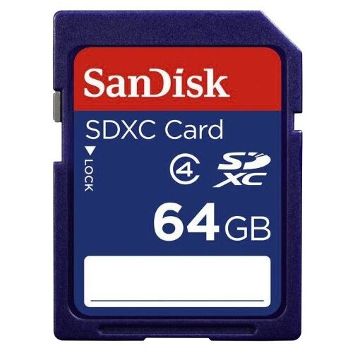 Карта памяти SanDisk SDXC 64 ГБ Class 4, черный