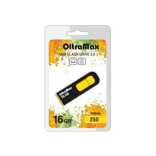 Флешка OltraMax 250 16 ГБ, yellow