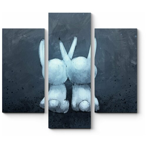 Модульная картина Любовь кроликов 130x117