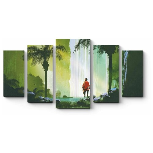 Модульная картина Тропический водопад170x94