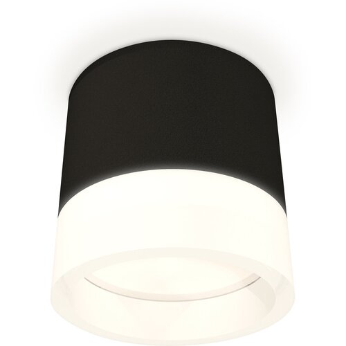 Комплект накладного светильника с акрилом XS8111001 SBK/FR черный песок/белый матовый GX53 (C8111, N8401)