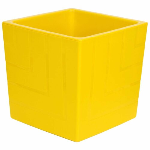 Горшок пластиковый Квадро желтый 11,5х11,5х12 см 1,2 л