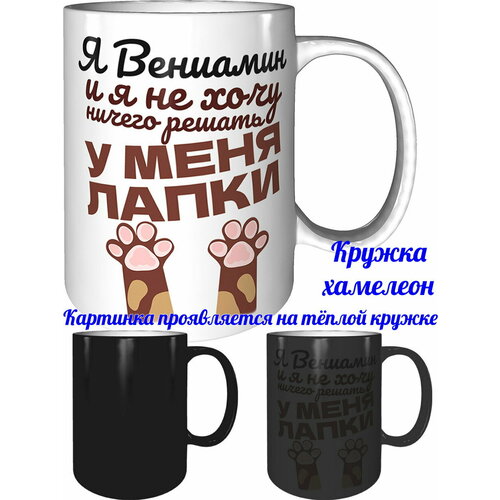 Кружка я Вениамин и у меня лапки - с проявлением картинки от тепла