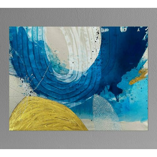Картина для интерьера "Вода" Сан Старлинг 50х70 см натуральный холст. Коллекция - абстракция, дизайн, геометрия.