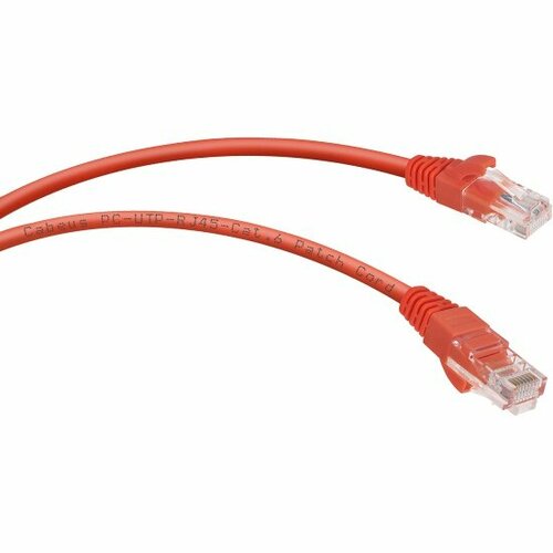 Патч-корд Cabeus U/UTP PC-UTP-RJ45-Cat.6-2m-RD категория 6, 2xRJ45/8p8c, неэкранированный, красный, PVC, 2м