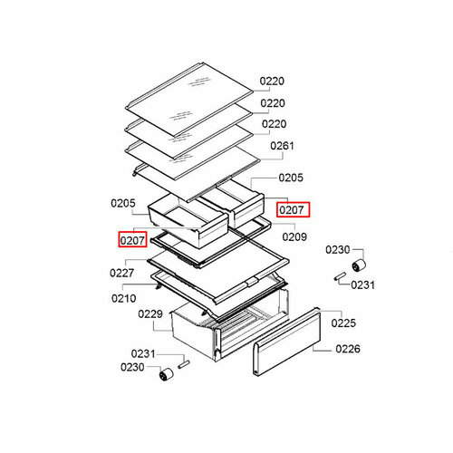 Ручка ящика холодильника Bosch KGN39 (11027973)