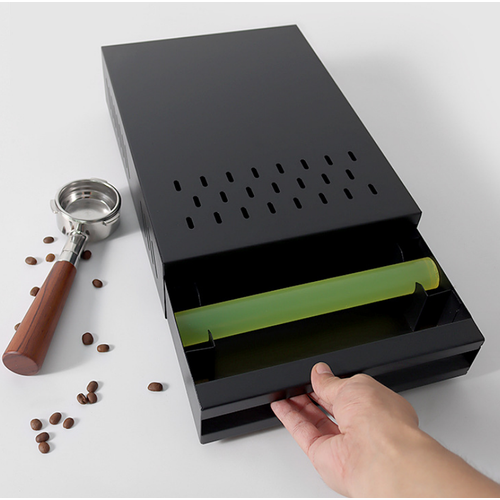 Нок-бокс для кофейного жмыха на 35см MyPads, ящик-контейнер металлический большой размер, идеально пойдет для кофейни