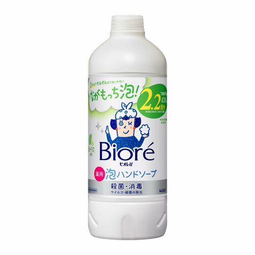 KAO Biore U Антибактериальная пенка для мытья рук с ароматом цитрусов, сменная упаковка 430 мл