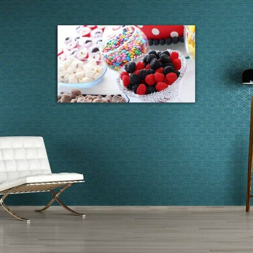 Картина на холсте 60x110 LinxOne "Сладости конфеты драже" интерьерная для дома / на стену / на кухню / с подрамником
