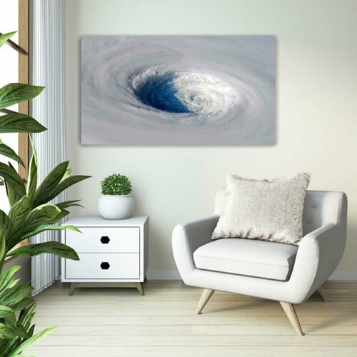 Картина на холсте 60x110 LinxOne "Белый тропический циклон" интерьерная для дома / на стену / на кухню / с подрамником