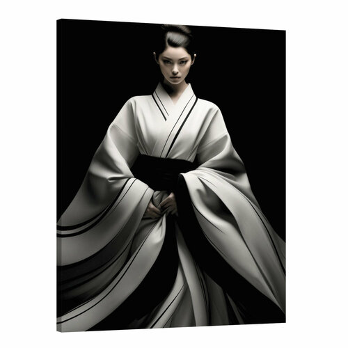 Интерьерная картина 50х70 "Традиционные кимоно: красота Японии"