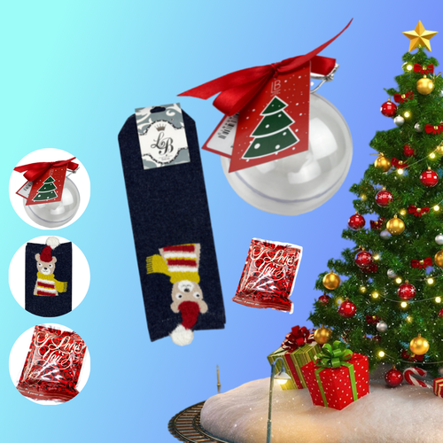 Носки новогодний шар с носочками 34-37, размер 32-34, синий