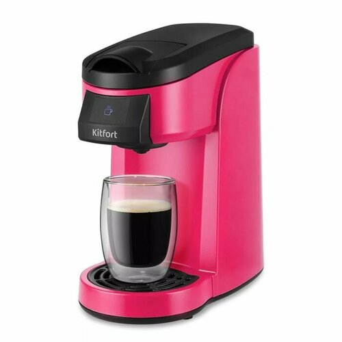 Кофеварка Kitfort КТ-7121-1, капсульная, 800 Вт, 0.36 л, розовая, цвет розовый