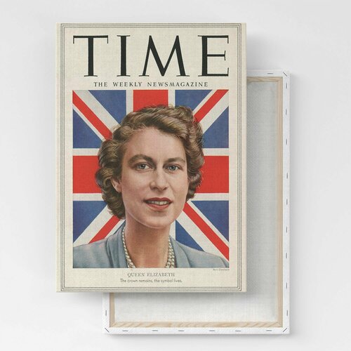 Картина на холсте, репродукция / Queen Elizabeth II - Time The 50S / Размер 30 x 40 см