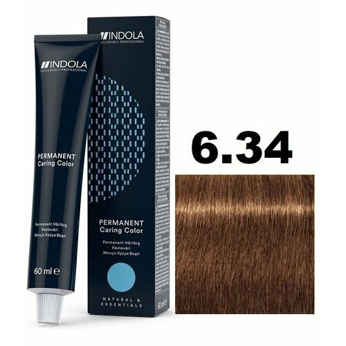 Indola Permanent Caring Color Крем-краска для волос 6/34 темный блондин золотистый медный 60мл