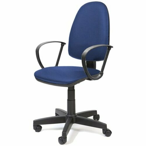 Кресло офисное фактор Престиж (КЗ СИН) эко-кожа, цвет синий, подлокотники (П-)