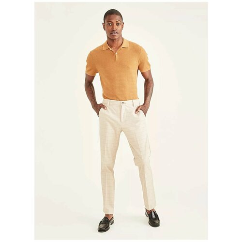 Брюки чинос DOCKERS Dockers Normal Waist Slim Leg Slim Fit Khaki, размер 32/32, экрю, бежевый