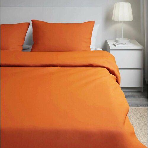 Постельное бельё Maktex из бязи 1,5 спальное Оранжевый с наволочками 50х70