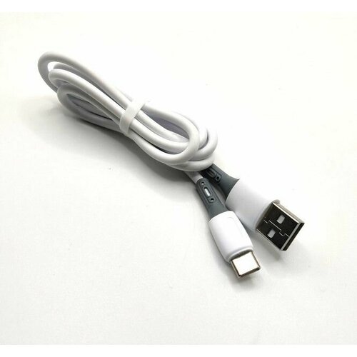 Кабель зарядный MRM G6 USB Type-C, 1 метр, силиконовый, мягкий, белый (андроид