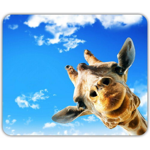 Коврик для мыши "Любознательный жираф" (24 x 20 см x 3 мм)