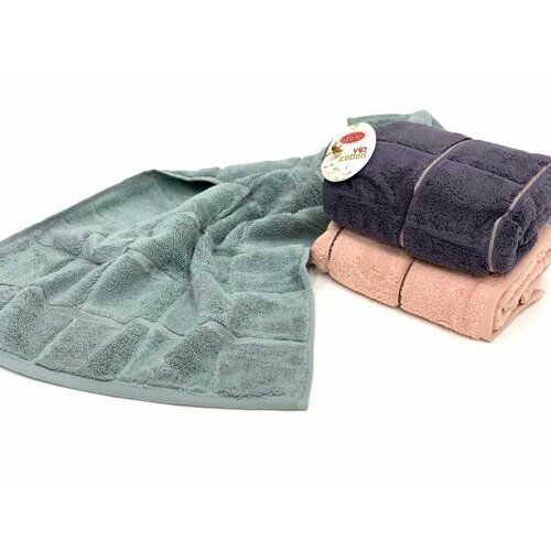 Набор полотенец 70х140 (3 шт) 973 KARE-2 Karven (розовый-зеленый), Комплект полотенец (3 шт)