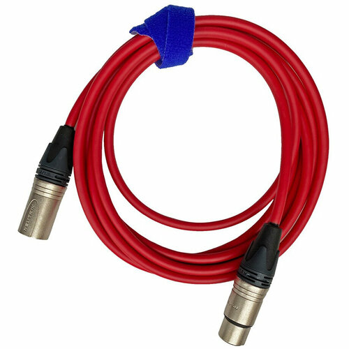 Кабель аудио 1xXLR - 1xXLR GS-PRO XLR3F-XLR3M (red) 2.0m