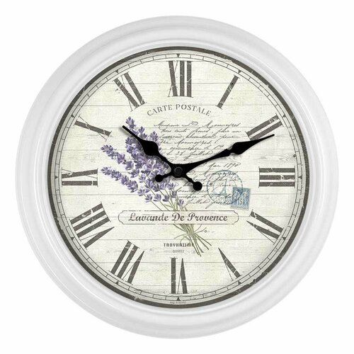 Часы настенные круглые Прованс d31 см белые