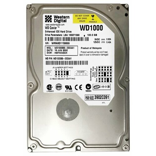 Жесткий диск Western Digital WD1000BB 100Gb 7200 IDE 3.5" HDD