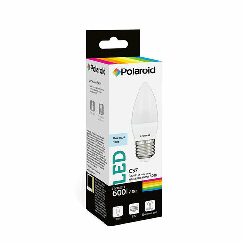 Светодиодная лампа Polaroid 220V C37 7W 6500K E27 600lm