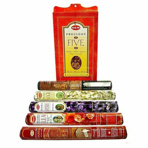 Благовония Hem Precious 5 Festival pack 5в1 (5X20палочек)