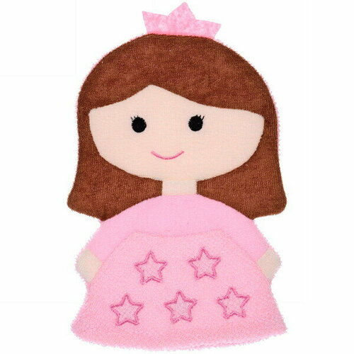 Мочалка-варежка для тела детская «Water Magic - Принцесса Линда», цвет розовый, 15*22 см (ZIP пакет)