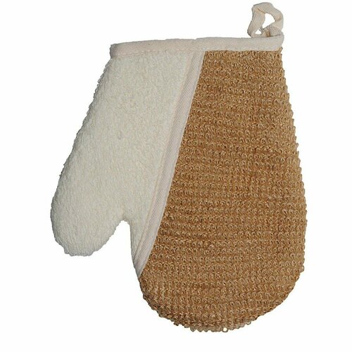 Мочалка-рукавичка для душа натуральная крупное плетение