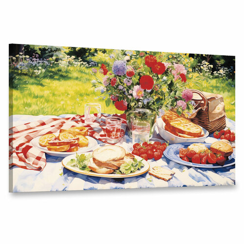 Интерьерная картина 100х60 "Кулинарный пикник"