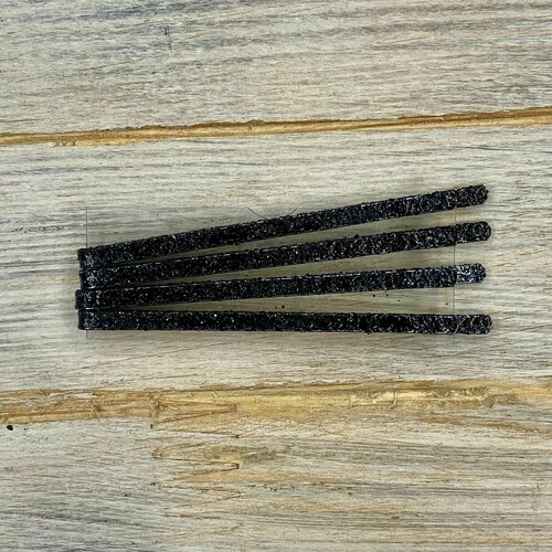Невидимки для волос черные блестящие 4 шт 5,5 см Bijoux Италия