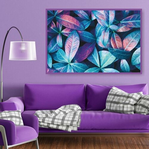 Постер Макро Листья Фиолетово Голубые 90х60 см в тубусе ПолиЦентр