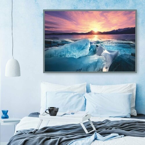 Постер Красочный Зимний Восход Над Ледниками 90х60 см в тубусе ПолиЦентр