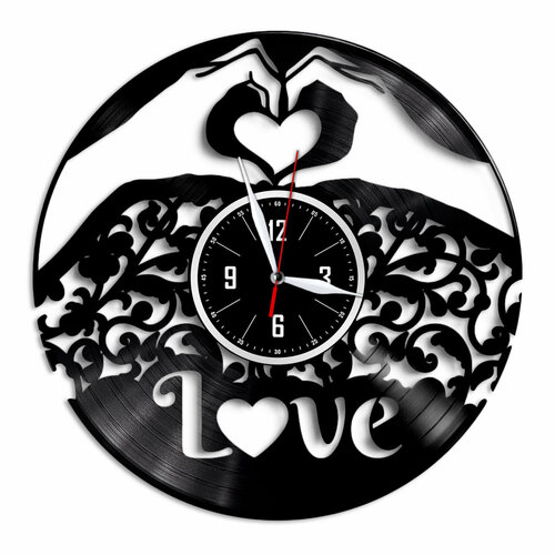 Любовь - настенные часы из виниловой пластинки