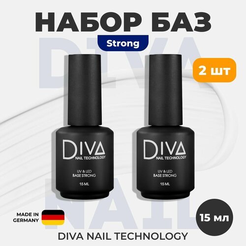 База для гель лака Diva Nail Technology стронг для укрепления ногтей прозрачная 2 шт 15 мл