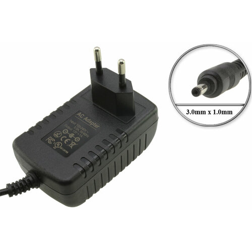 Адаптер (блок) питания 12V, 1A - 2A, 12W, 3.0mm x 1.0mm (AC120100W), для различного оборудования