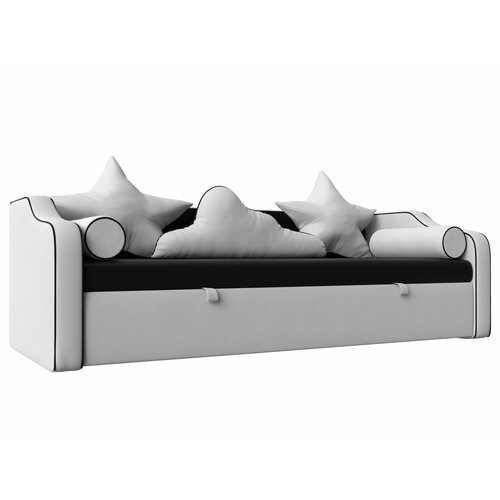 Детский диван-кровать Лига Диванов Рико Экокожа Черный/Белый